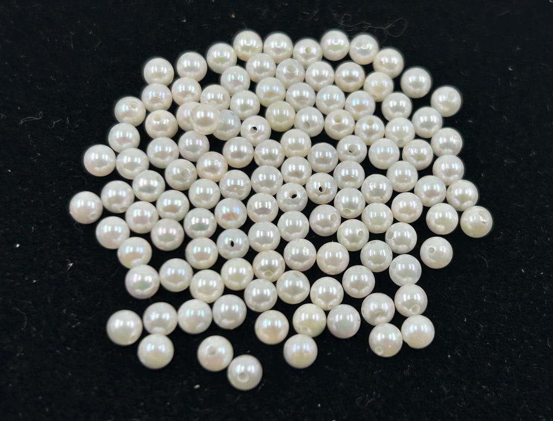 White Cultured Pearls (japan) Full Round Full Drilled Loose Beads in ...