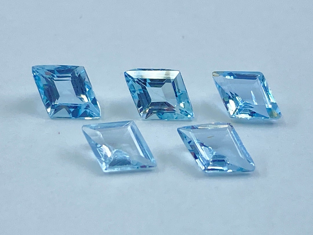Aquamarine Faceted Lozenge Shape Loose Gemstones in 6x4mm, 7x5mm ...