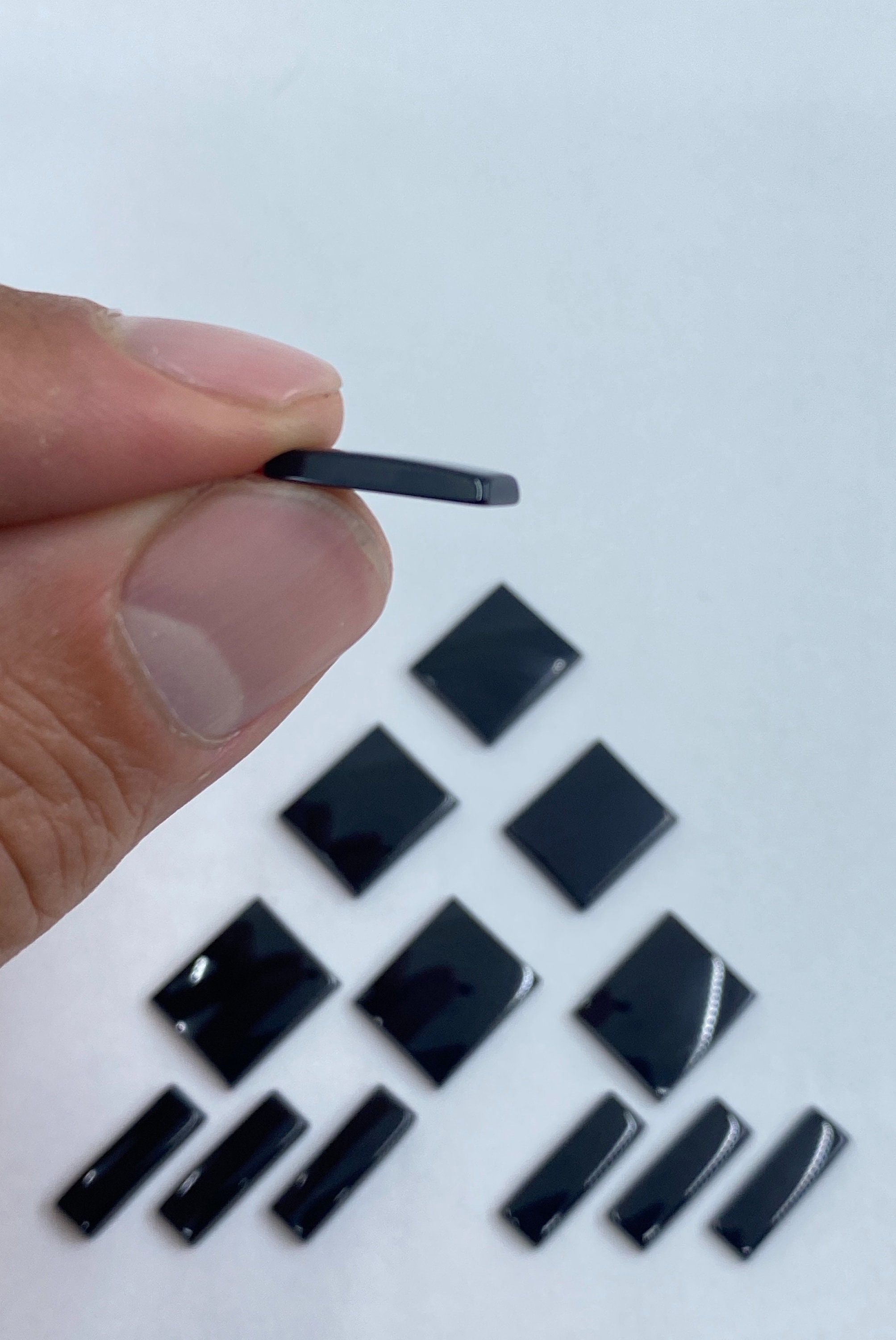 Flat Black Onyx Rectangle SBBT single Bevel Buff Top - Etsy