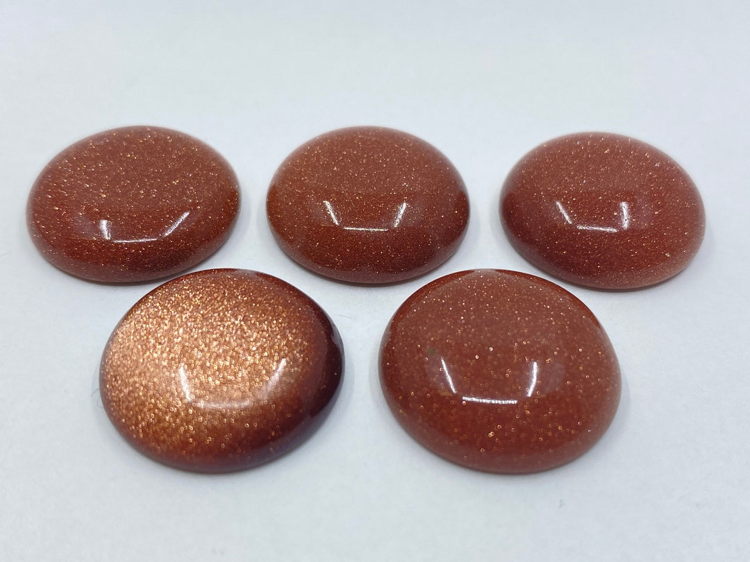 50 Pieces of Brown Goldstone Cabochon Round Shape Gemstones in 20mm for ...