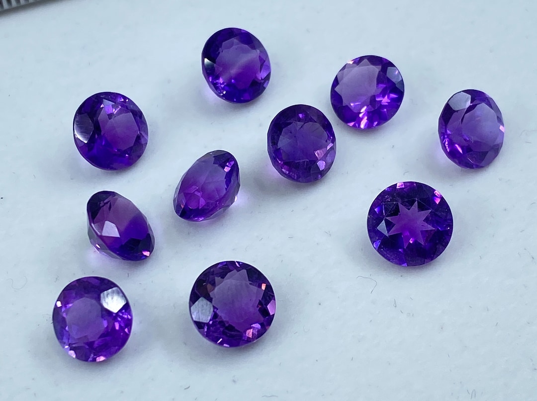 Amethyst (african) Faceted Round Shape First Quality Loose Gemstones in ...