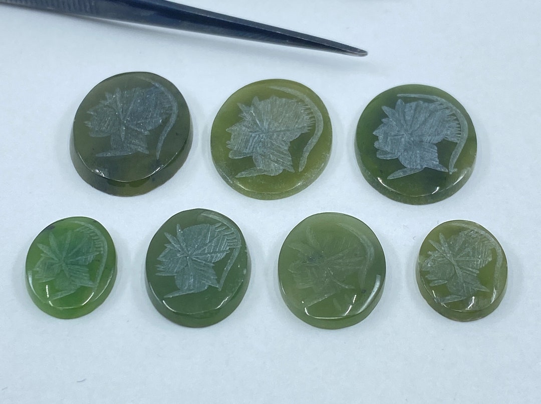 Nephrite Jade Roman Soldier Head Intaglio Oval SBBT Gemstones in ...