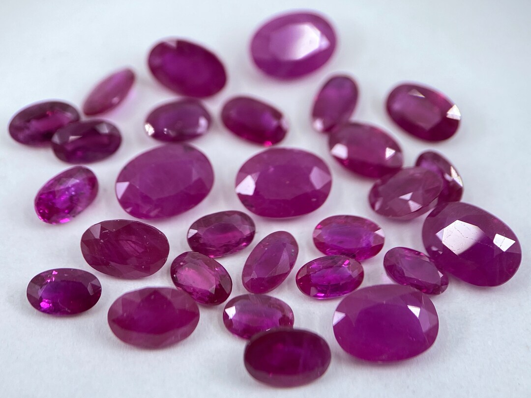 Fine Ruby Oval Shape Faceted Loose Gemstones in Assorted Sizes From ...