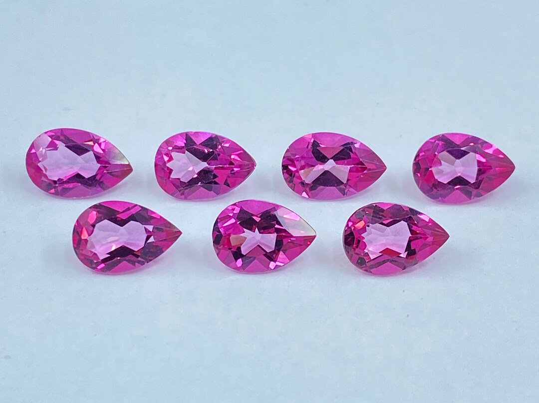 10 Pieces of Pink Topaz Faceted Pear Shape Loose Gemstones Available in ...