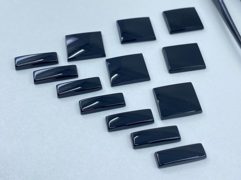 Flat Black Onyx Rectangle SBBT single Bevel Buff Top - Etsy