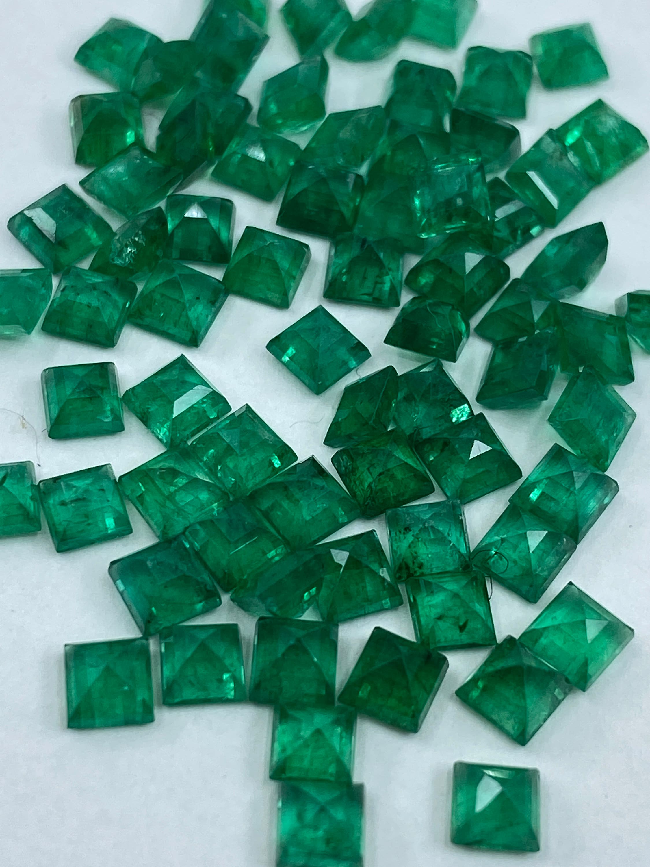 Emerald Square Shape Faceted Loose Gemstones in Assorted Sizes From 1 ...