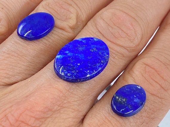Lapis Lazuli Single Bevel Buff Top SBBT Flat Oval Loose Gemstones in Assorted Sizes Ranging From 6x4mm to 20x15mm Etsy UK