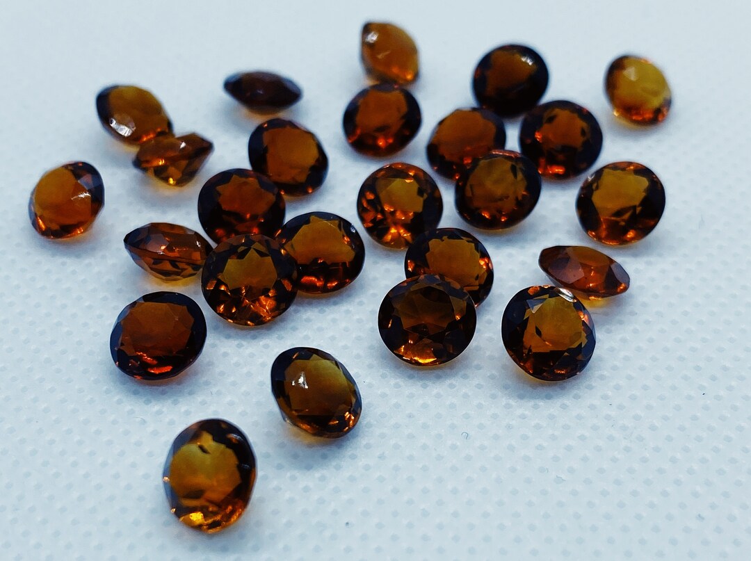 Madeira Citrine (brazil) 5mm Round Shape Faceted Loose Gemstones for ...