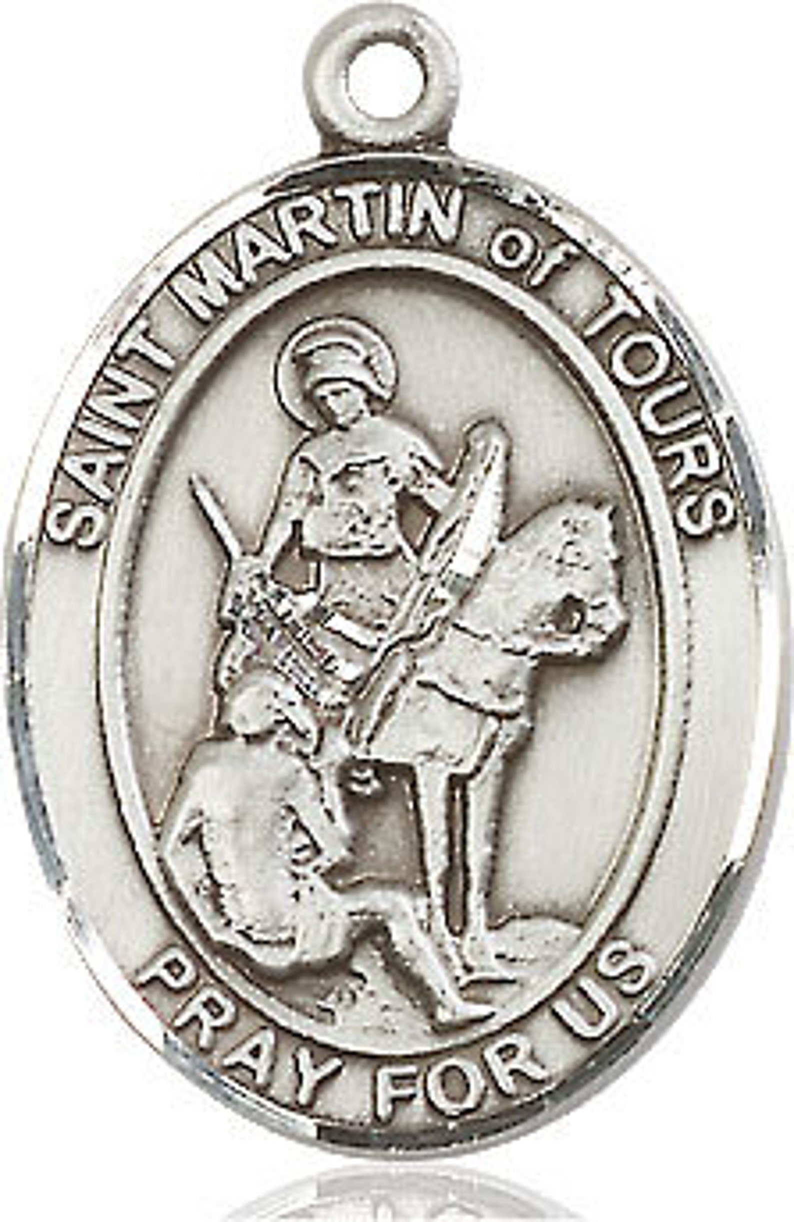 St Martin of Tours Oval Patron Series Médaille en argent sterling ...