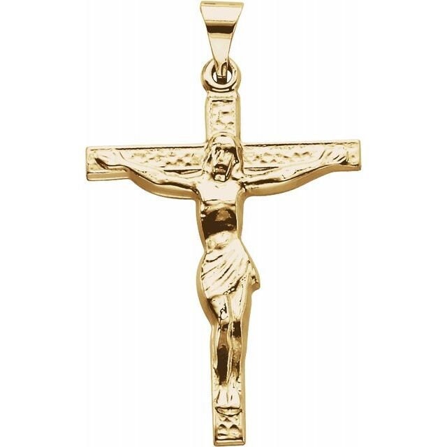 14K Yellow Gold Crucifix Pendant, Gold Crucifix Pendant, Gold Crucifix ...