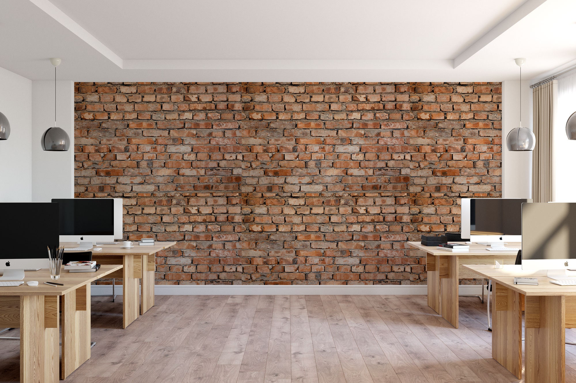 Rustic Brick Contemporary Wallpaper Mural - Etsy