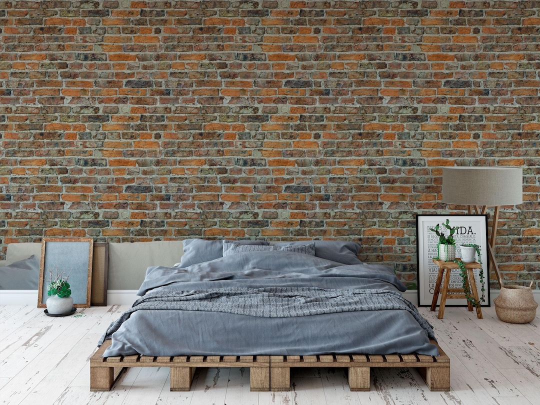Distressed Brick Wallpaper: Vintage Peel and Stick, Removable - Etsy