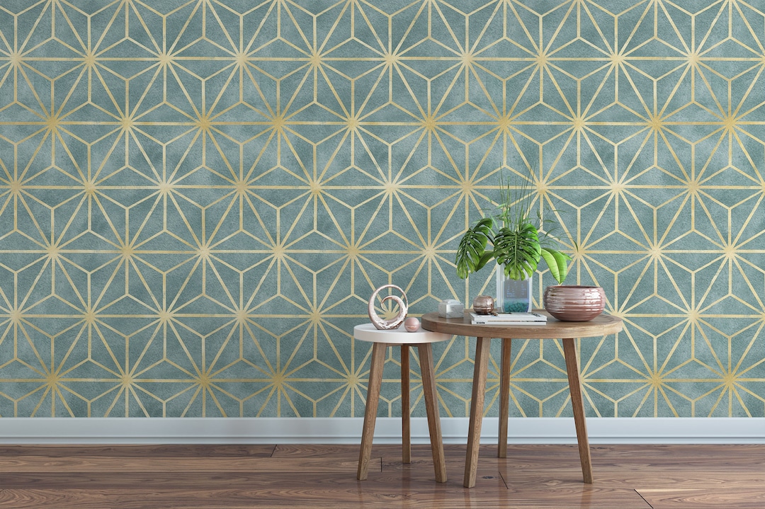 Art Deco Wallpaper, Non Metallic Gold Wallpaper Peel and Stick ...