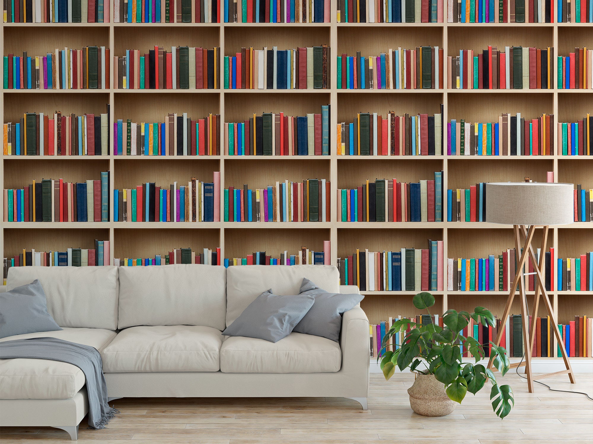 Bookshelf Wallpaper Herringbone By Sophie, Pattern Wallpaper | Hello