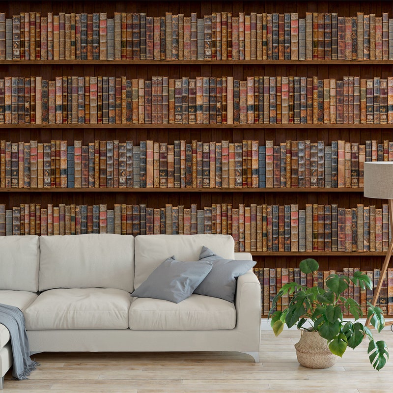Library Wallpaper - Etsy
