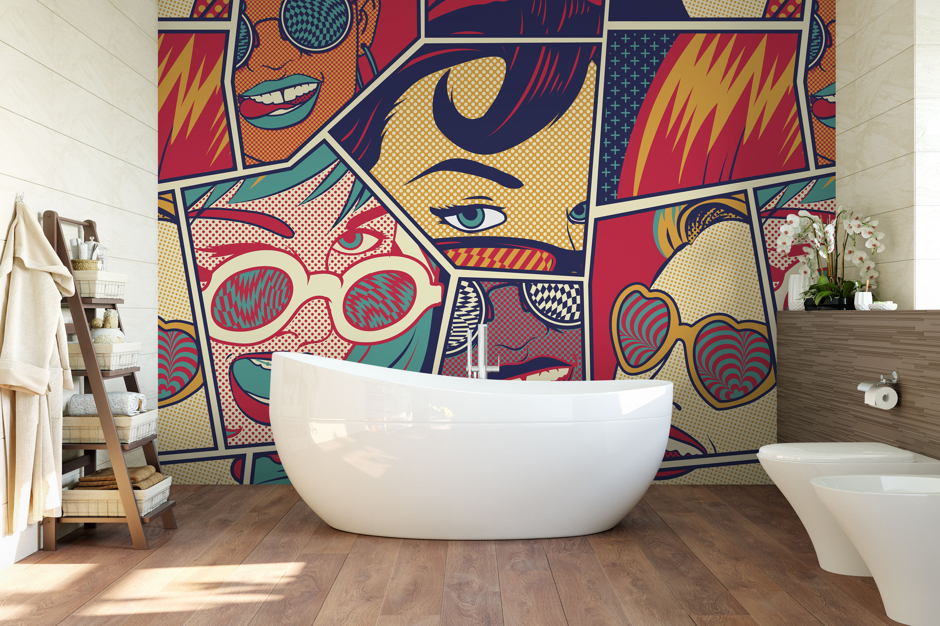 Peel and Stick Wallpaper: Bold Pop Art Design - Removable, Non-toxic - Etsy