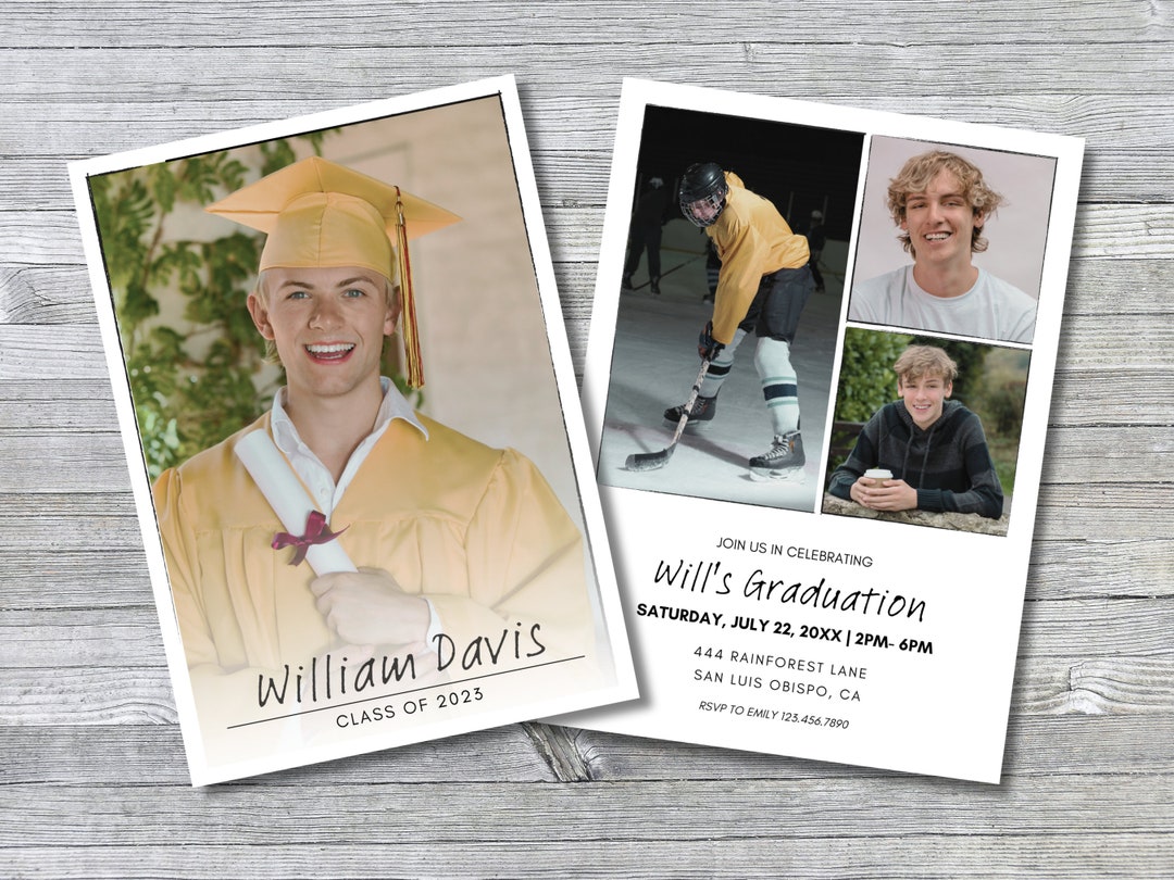 Graduation Announcement, Graduation Announcement Template, High School ...