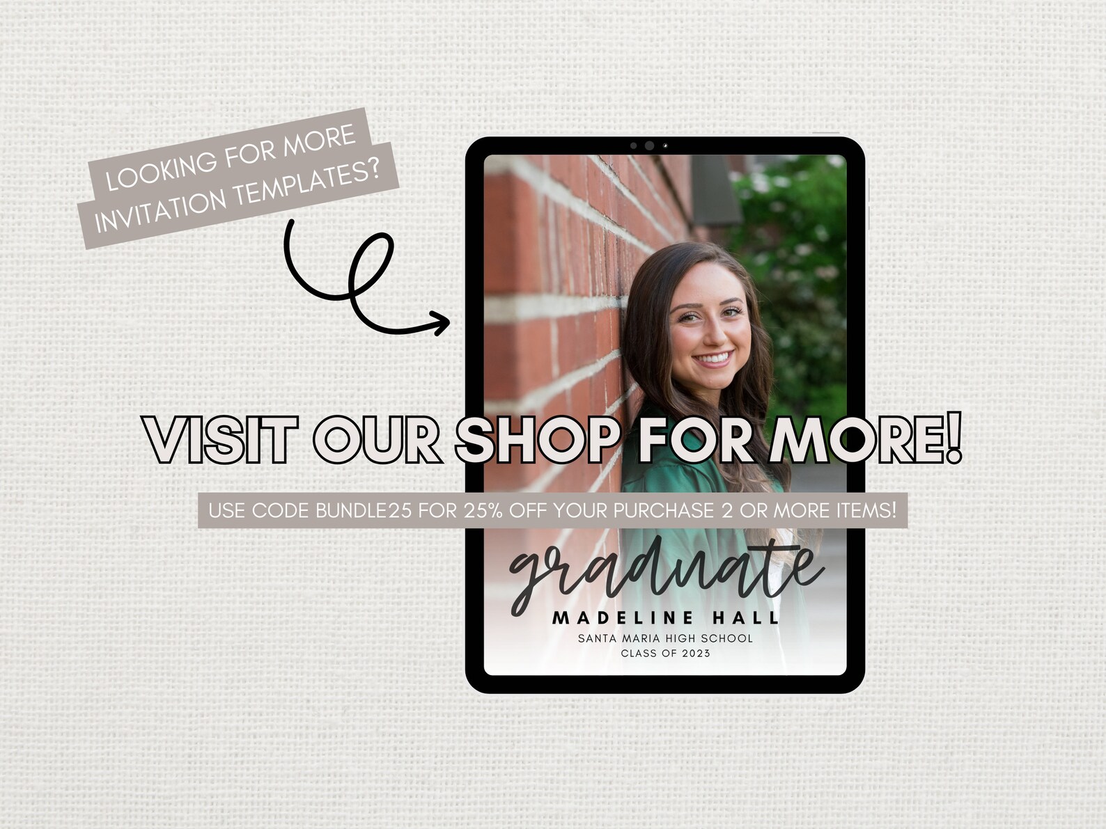 Graduation Announcement, Graduation Announcement Template, High School ...