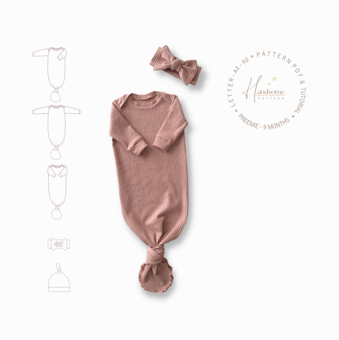 Baby Knotted Gown Pattern, Knotted Gown Sewing Pattern PDF, Mermaid ...