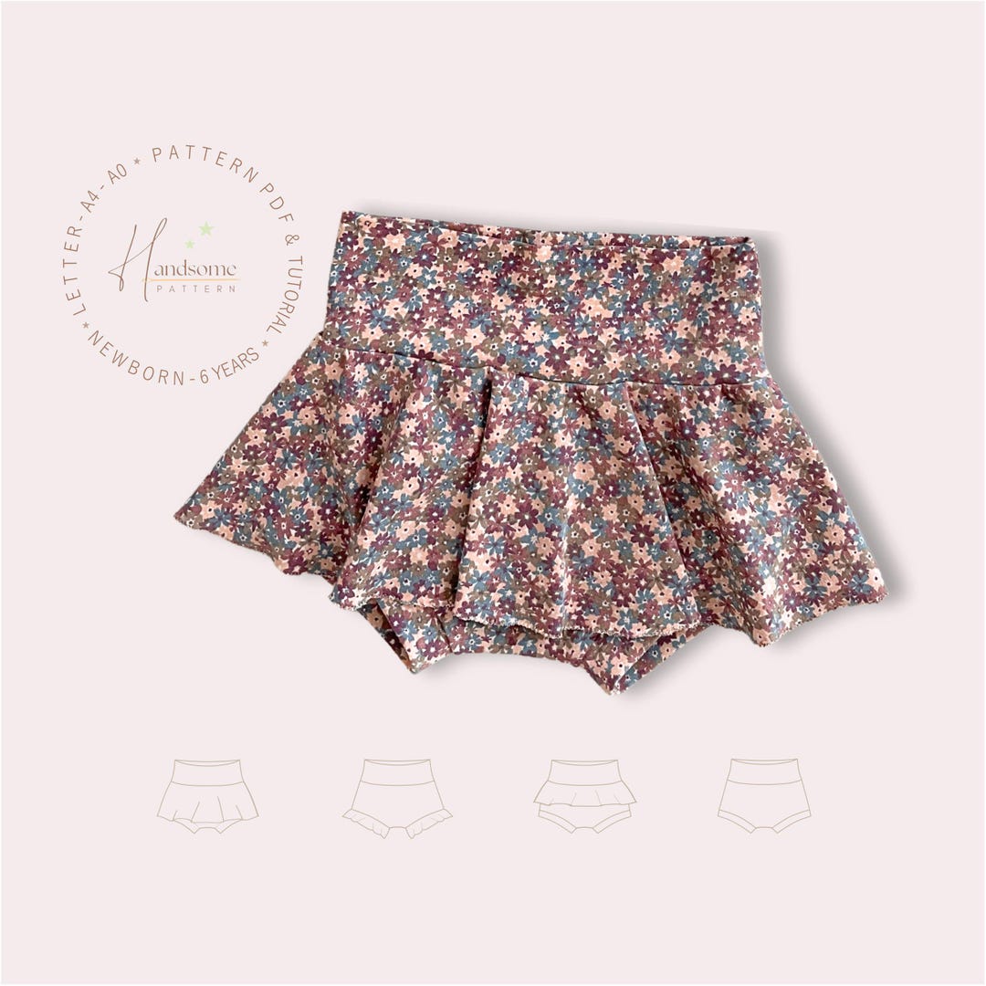 Hight Waisted Bummies Pattern, Baby Skirted Bummies Sewing Pattern PDF ...