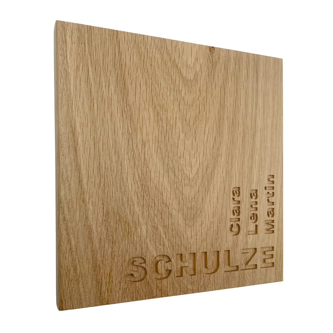 Bell Plate With Names Door Plate Made of Oak Wood Individual Engraving ...