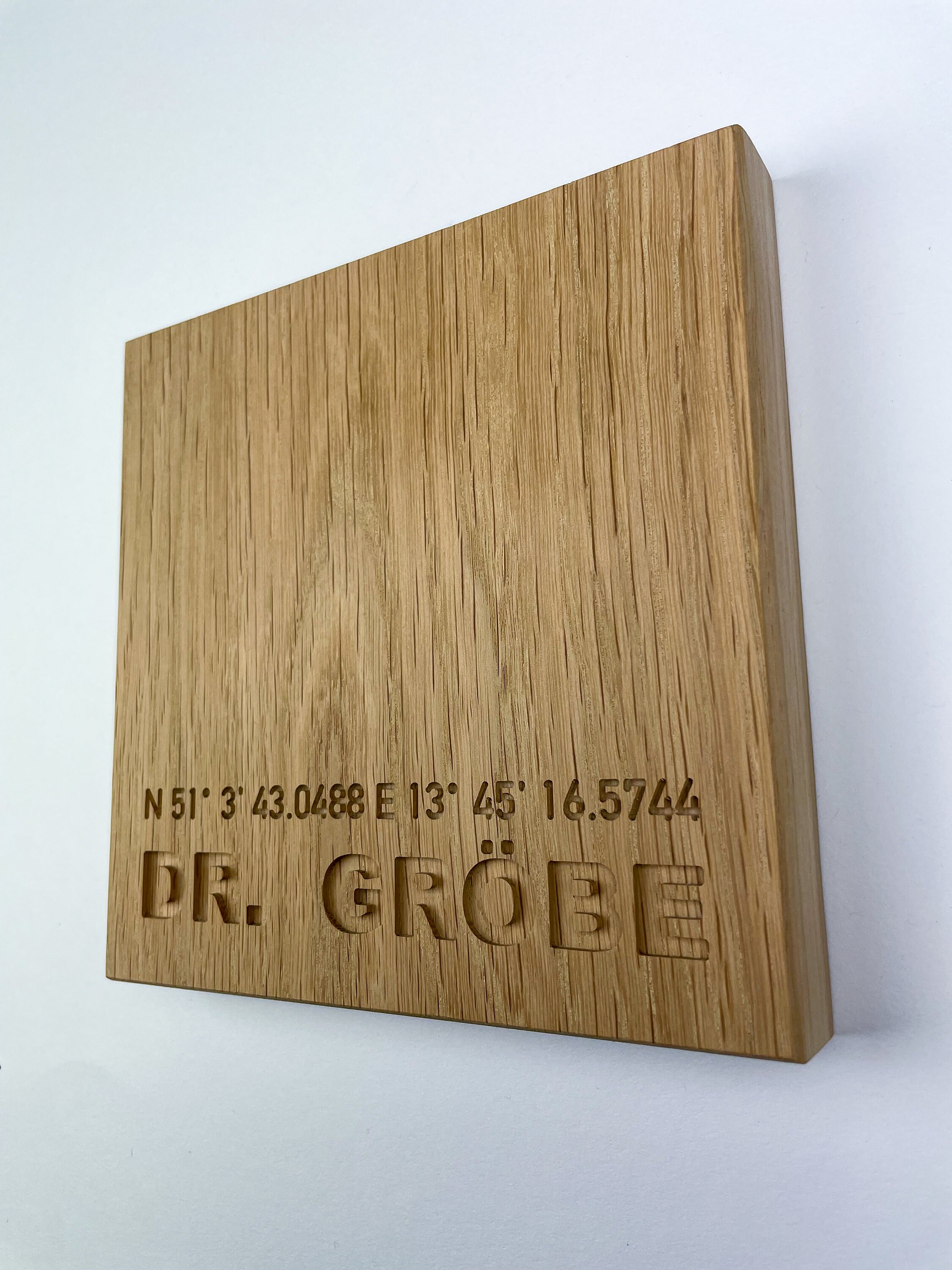 Door Sign With Coordinates Oak Move-in Gift Individual - Etsy