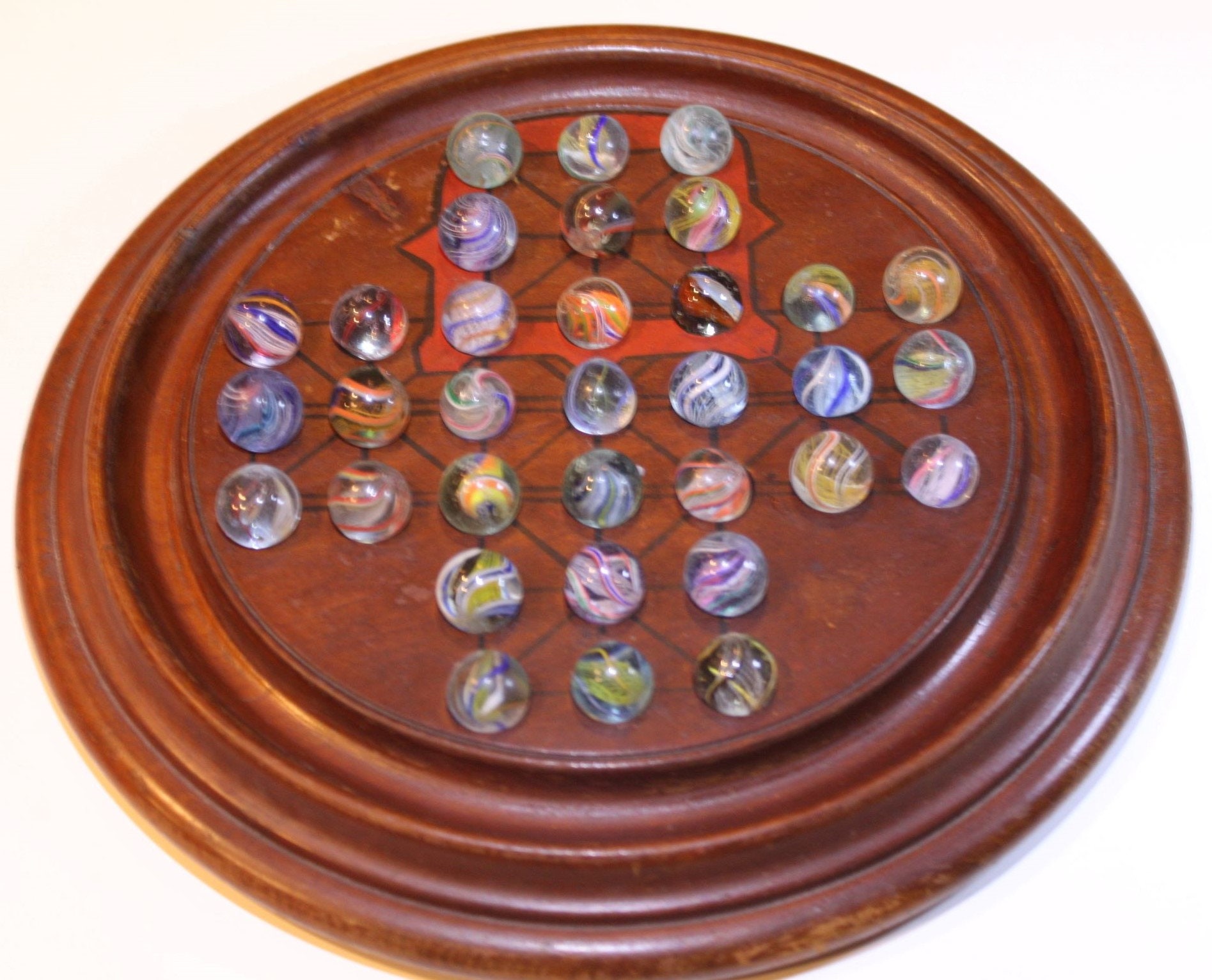 Vintage Antique Marble Game Set With Mahogany Game Board - Etsy