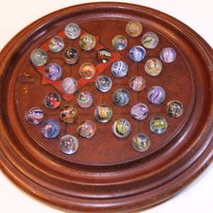 Vintage Antique Marble Game Set With Mahogany Game Board - Etsy