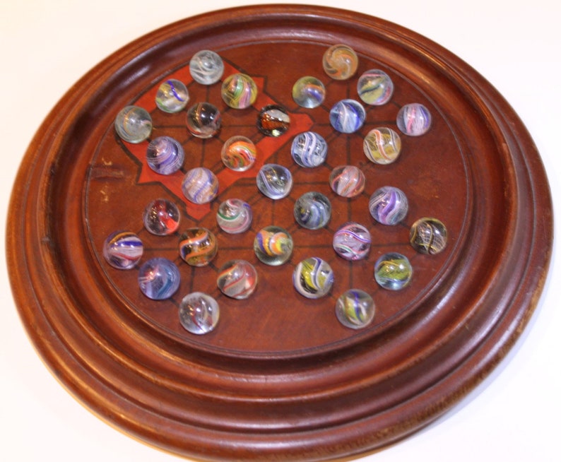 Vintage Antique Marble Game Set With Mahogany Game Board - Etsy
