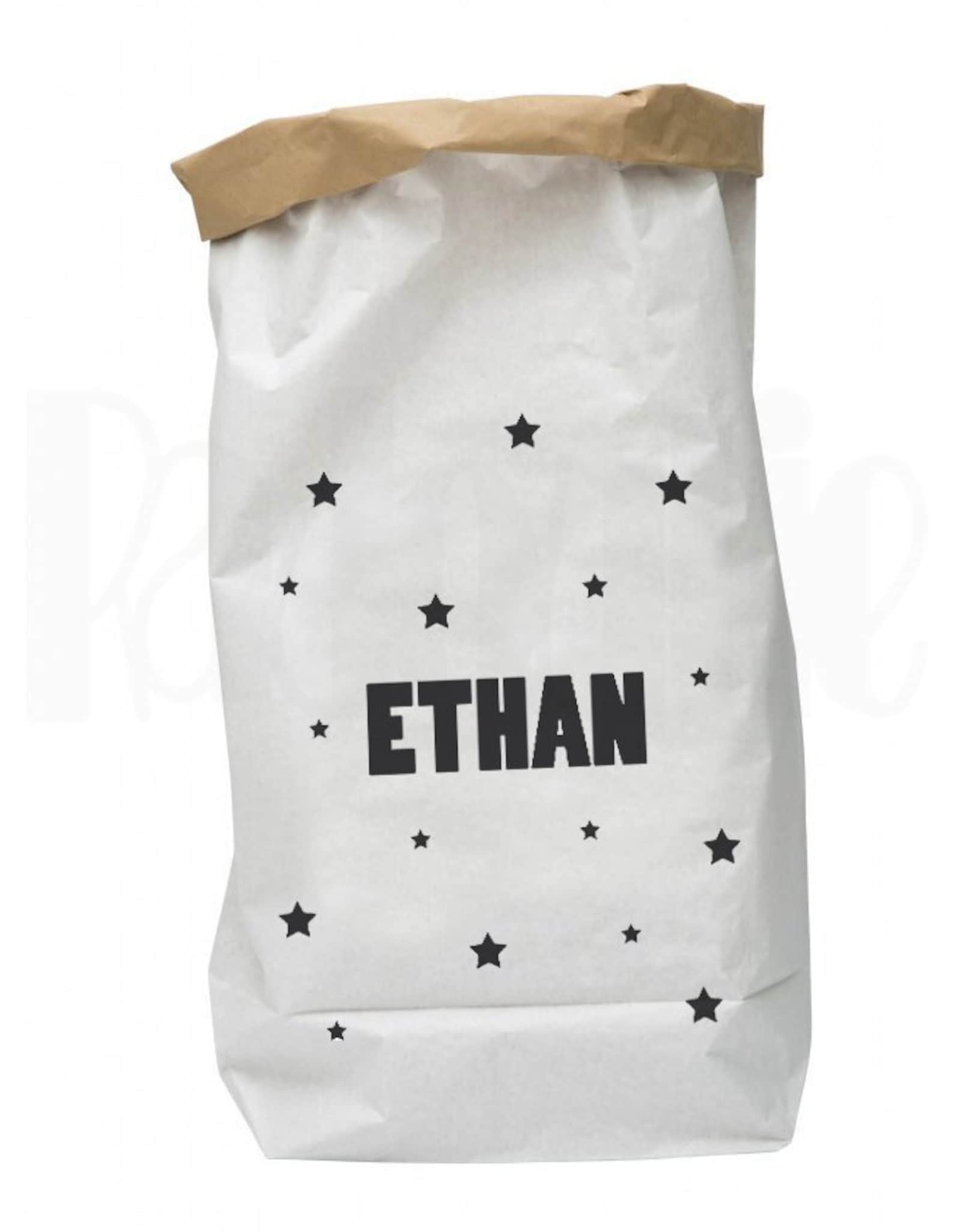 Personalised Childrens Paper Toy Storage Bag Sack 'stars' B&W - Etsy