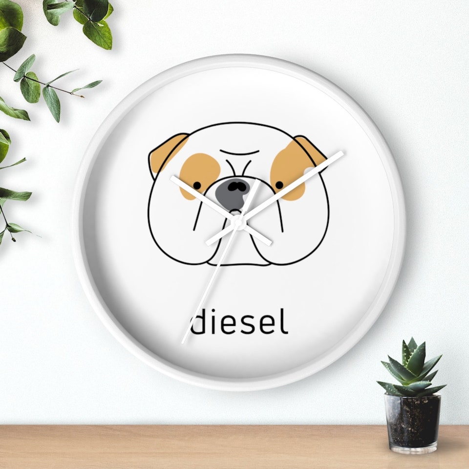 Personalized Bulldog Gift with Your Pet's Name | Custom Bulldog Wall ...