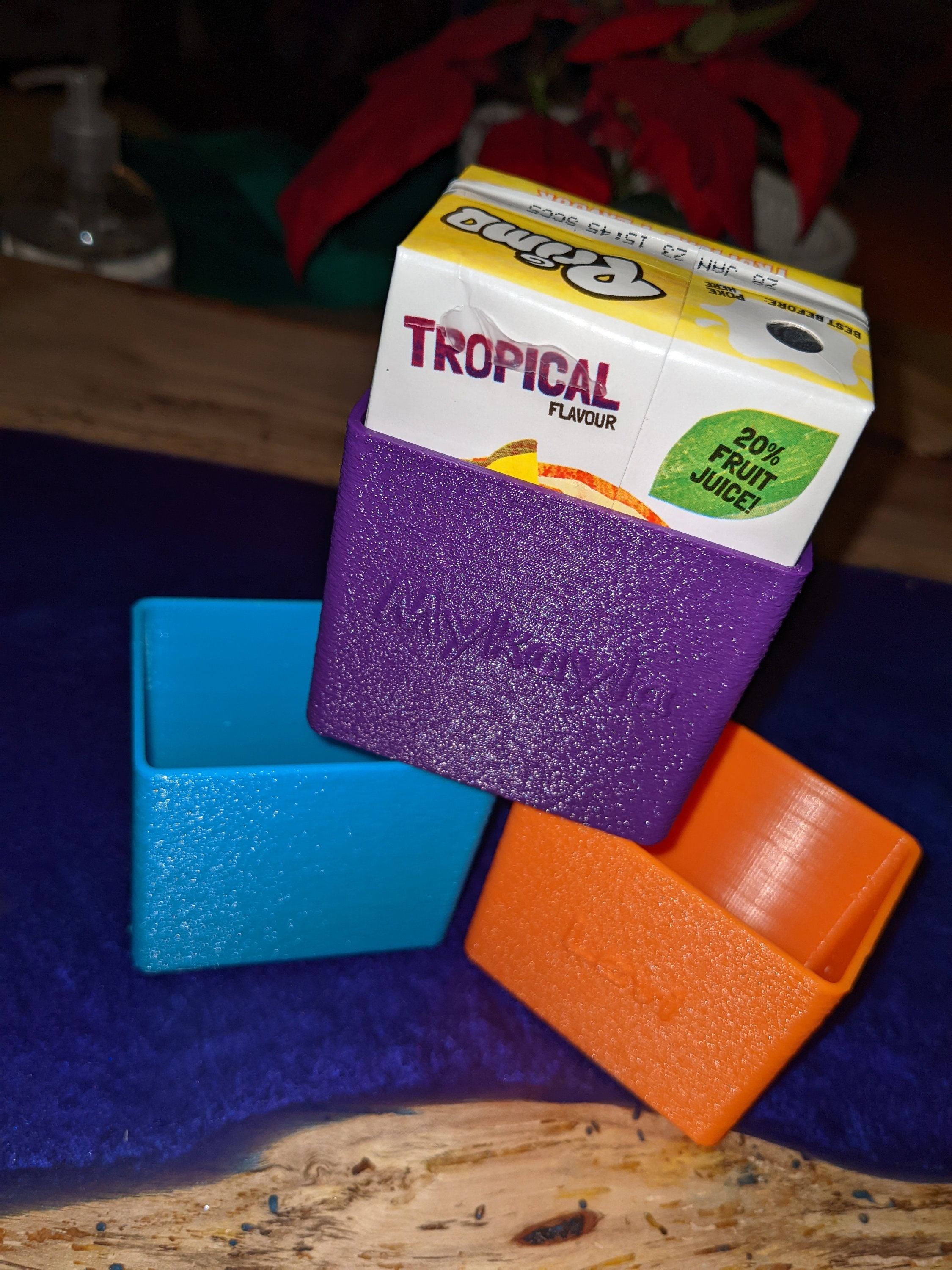 3D Printed Personalised Kiddie Juice Box Holder - Squeezestop Wide ...