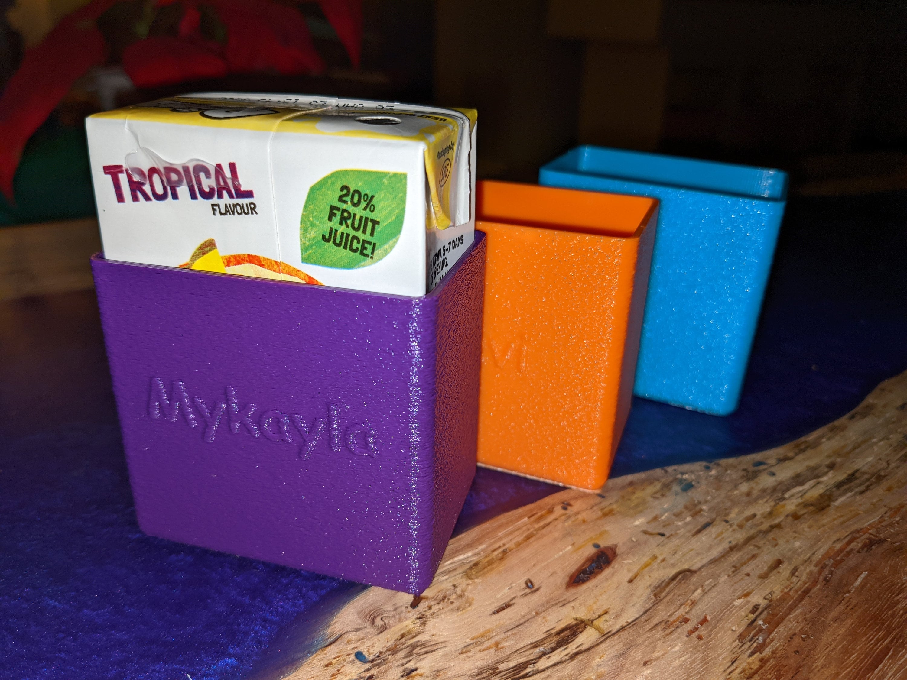 3D Printed Personalised Kiddie Juice Box Holder - Squeezestop Wide ...