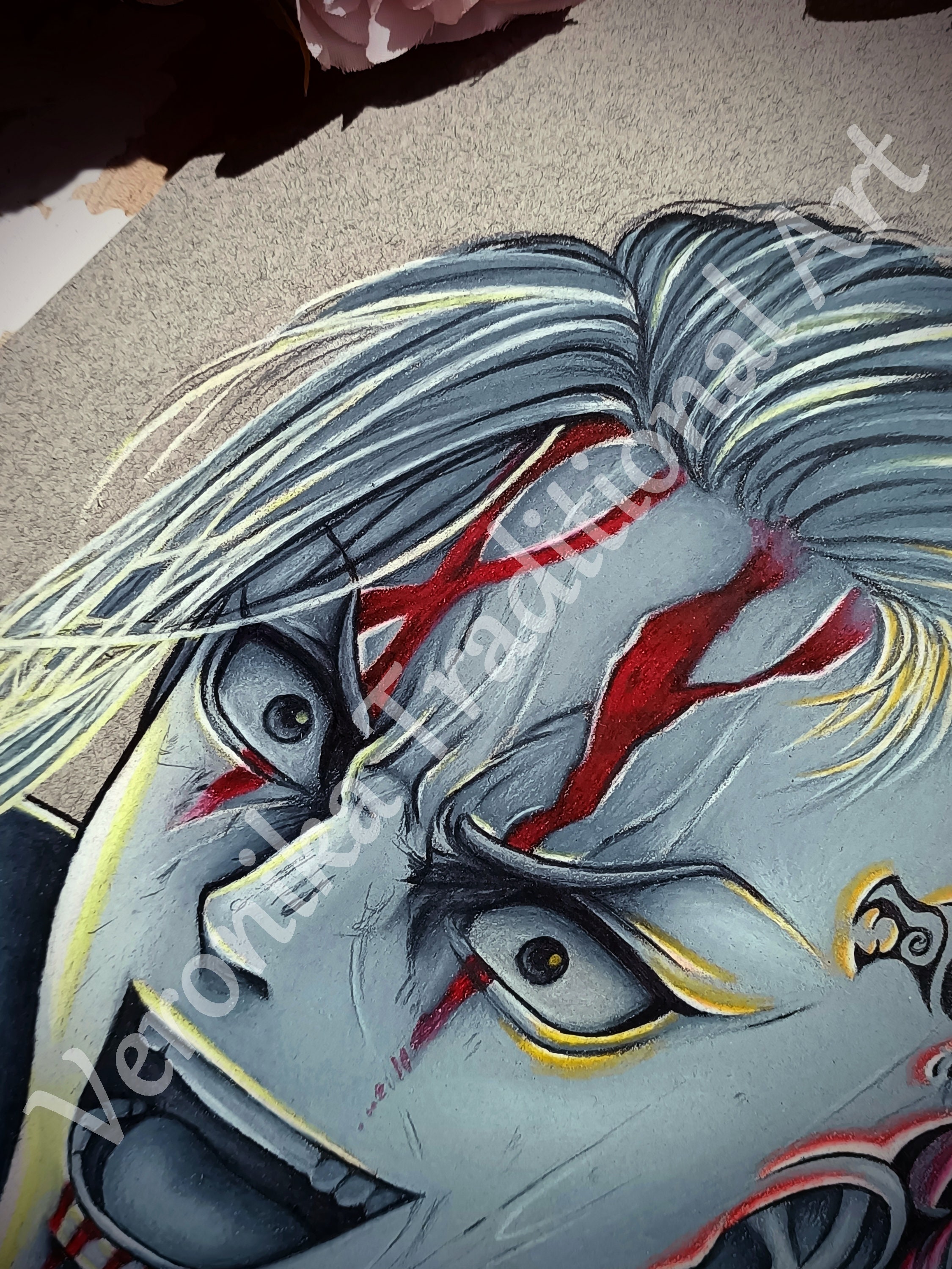 Anime Colored Pencil Drawing Realistic Premium PRINT drak3n Tokyo Rev ...