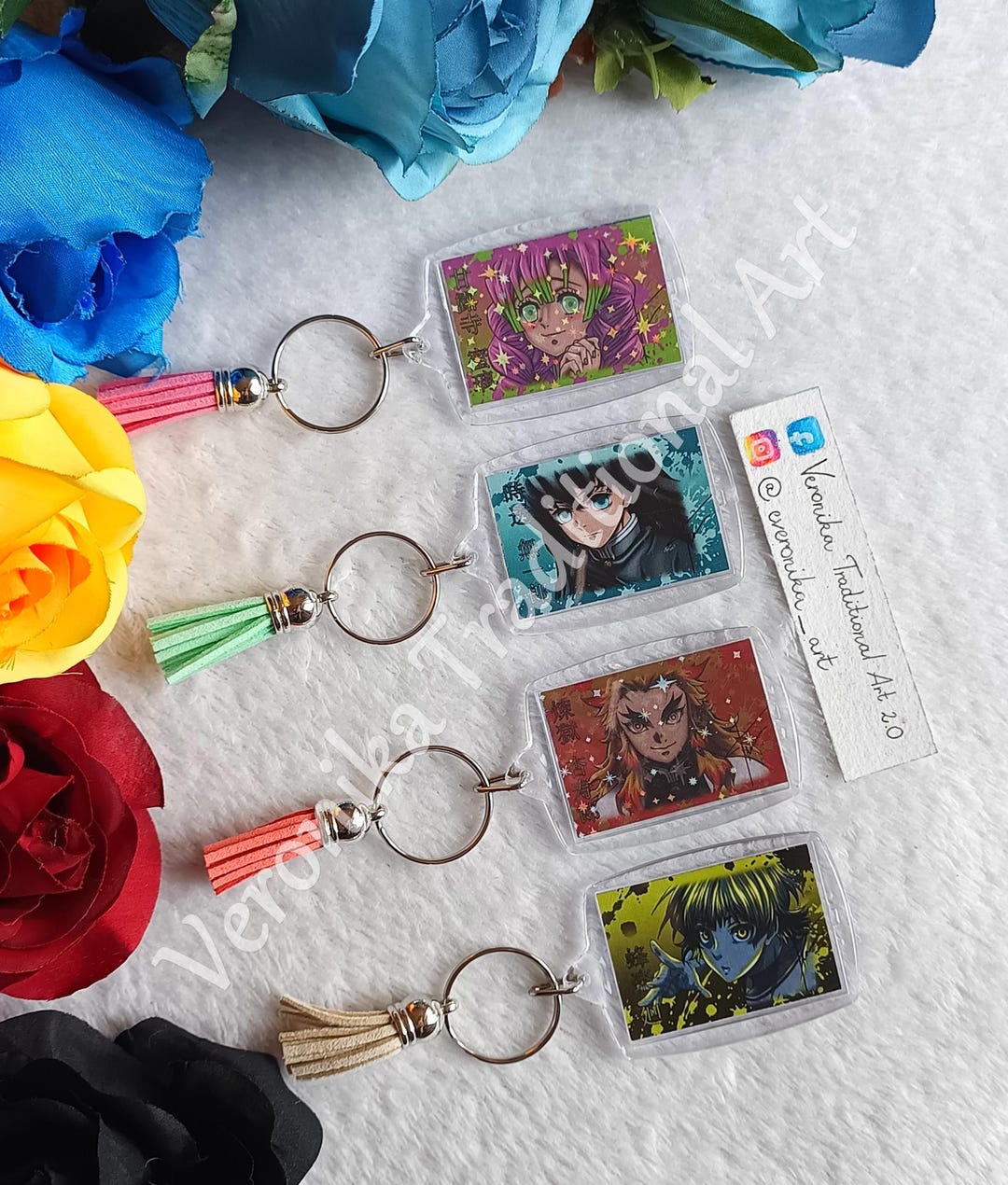 Custom Double Sided ANIME Keychain With Tassel - Variety of Animes ...
