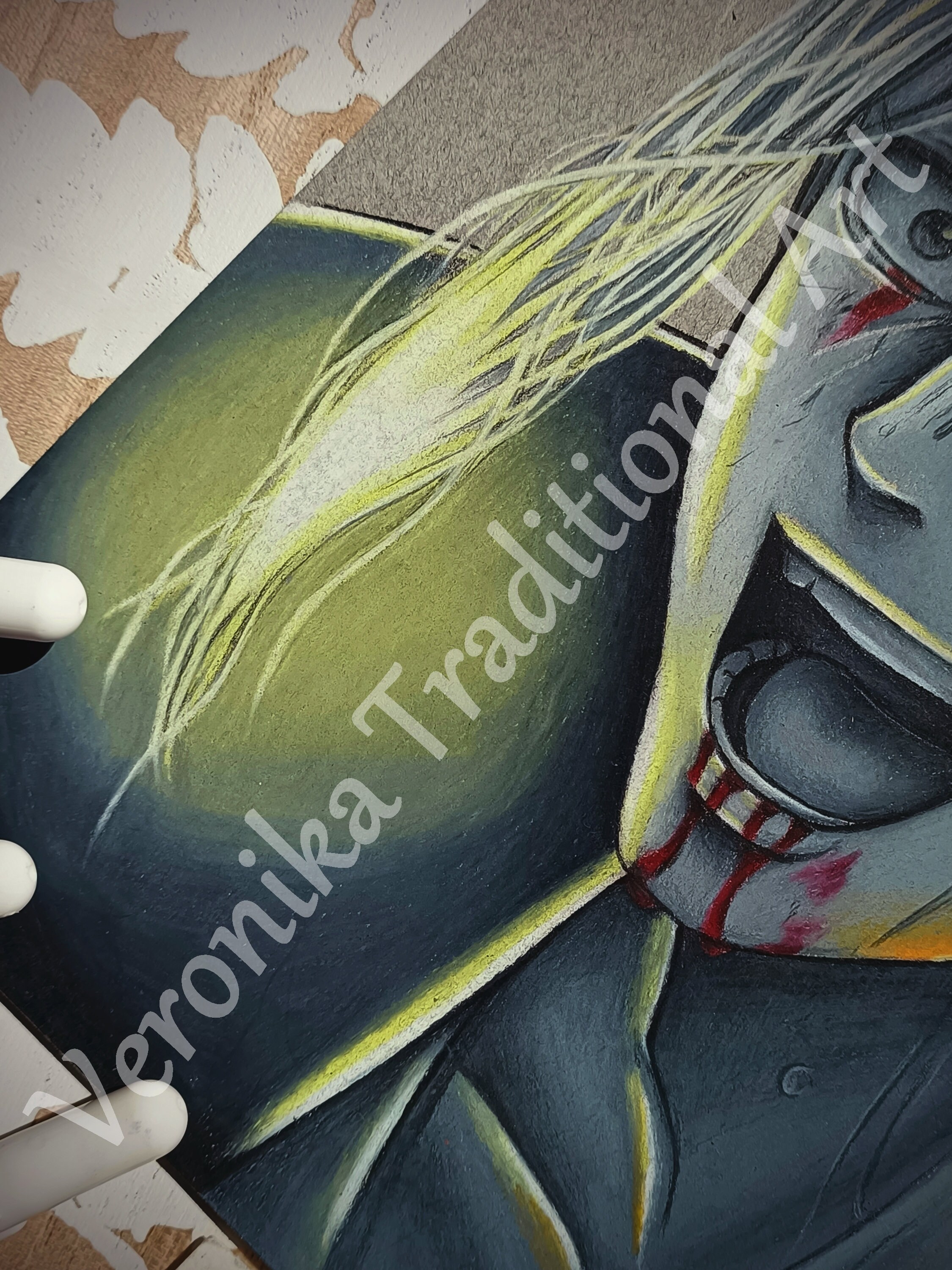 Anime Colored Pencil Drawing Realistic Premium PRINT drak3n Tokyo Rev ...