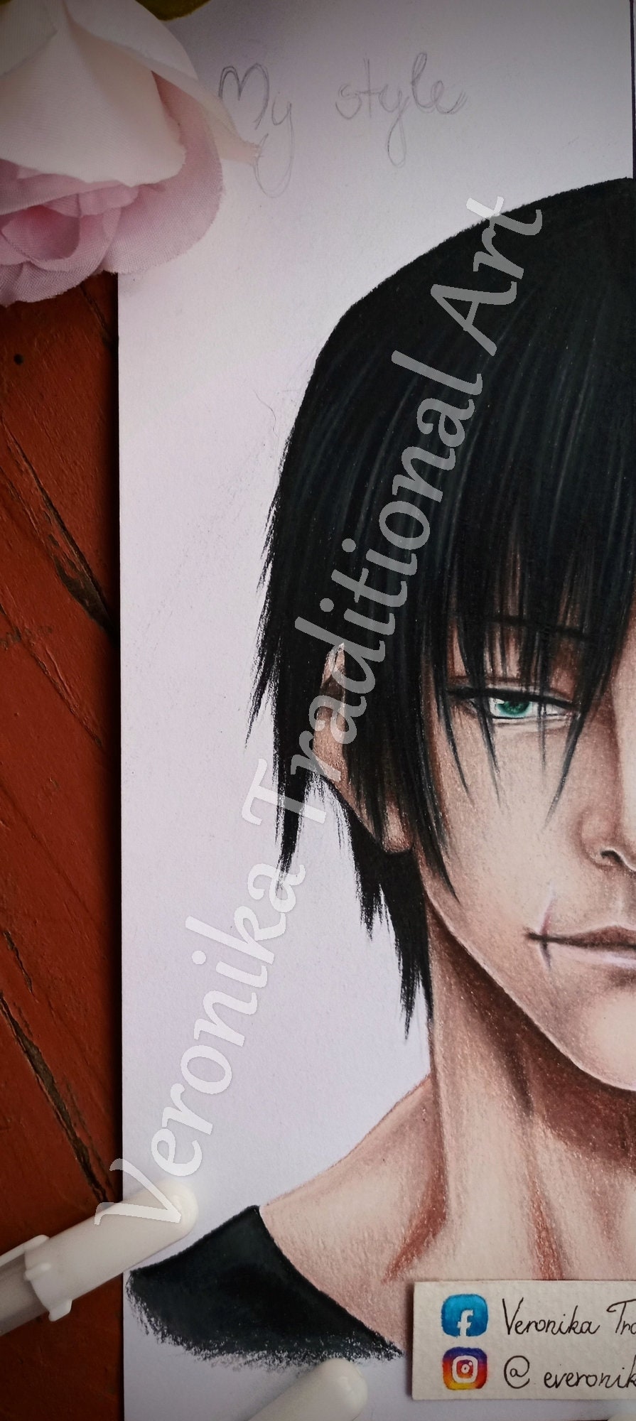 Anime Colored Pencil Drawing Realistic as a PRINT Toji - Etsy