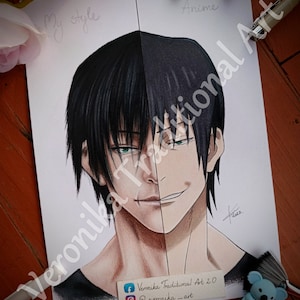 Anime Colored Pencil Drawing Realistic as a PRINT Toji Fushigur0 Fanart ...