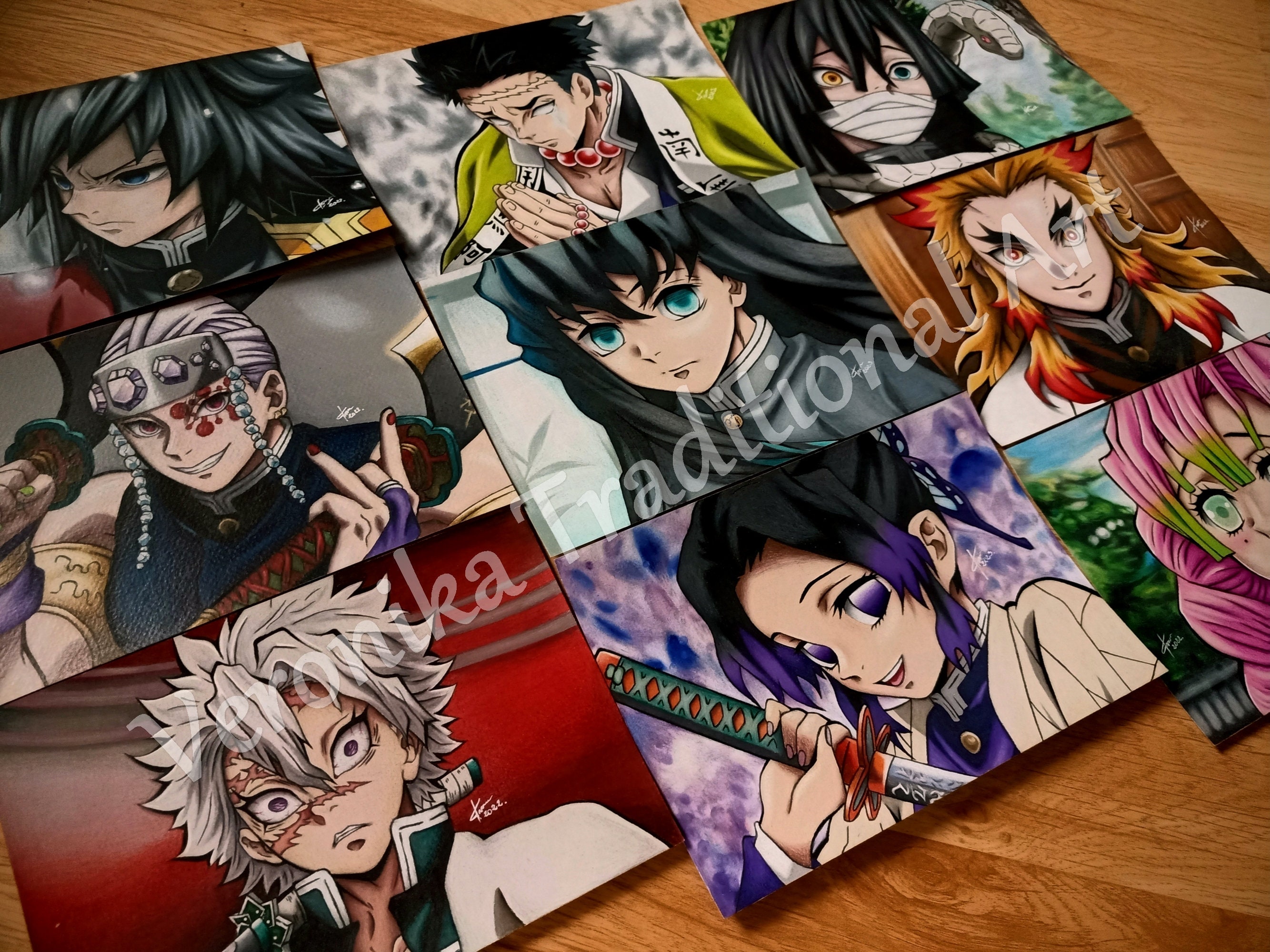 Anime Drawing Collection Bundle Pillars as PRINTS Demon Fanart as Gift ...