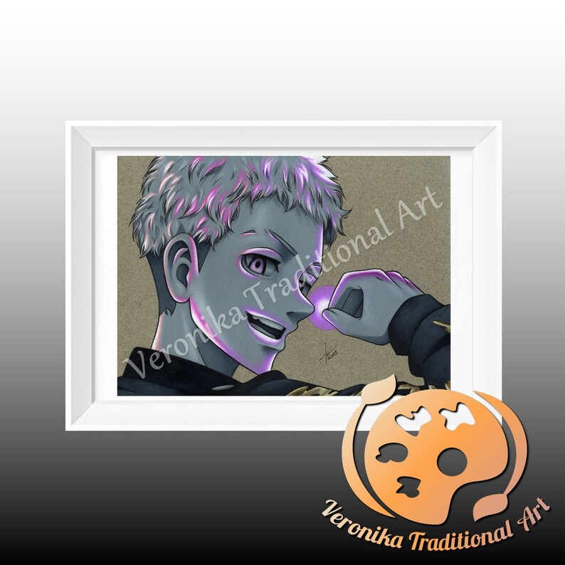 Anime Colored Pencil Drawing Glow Art Premium PRINT M1tsuya Takashi ...