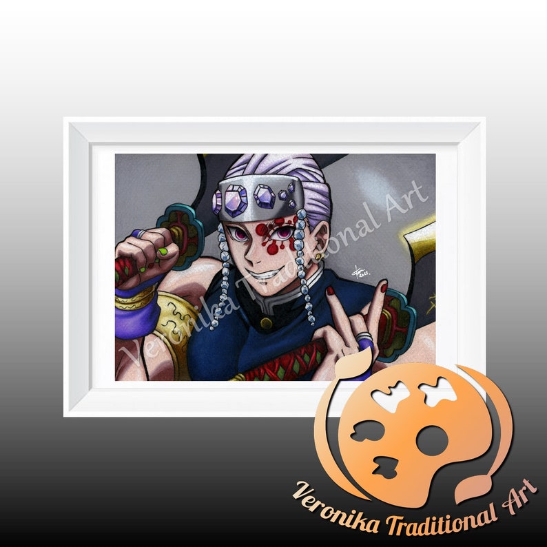 Anime Colored Pencil Drawing Realistic as a PRINT Demon Pillar ...