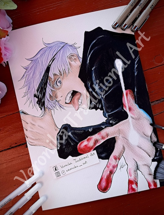 Anime Watercolor Painting G0J0 JJK as a PRINT - Etsy