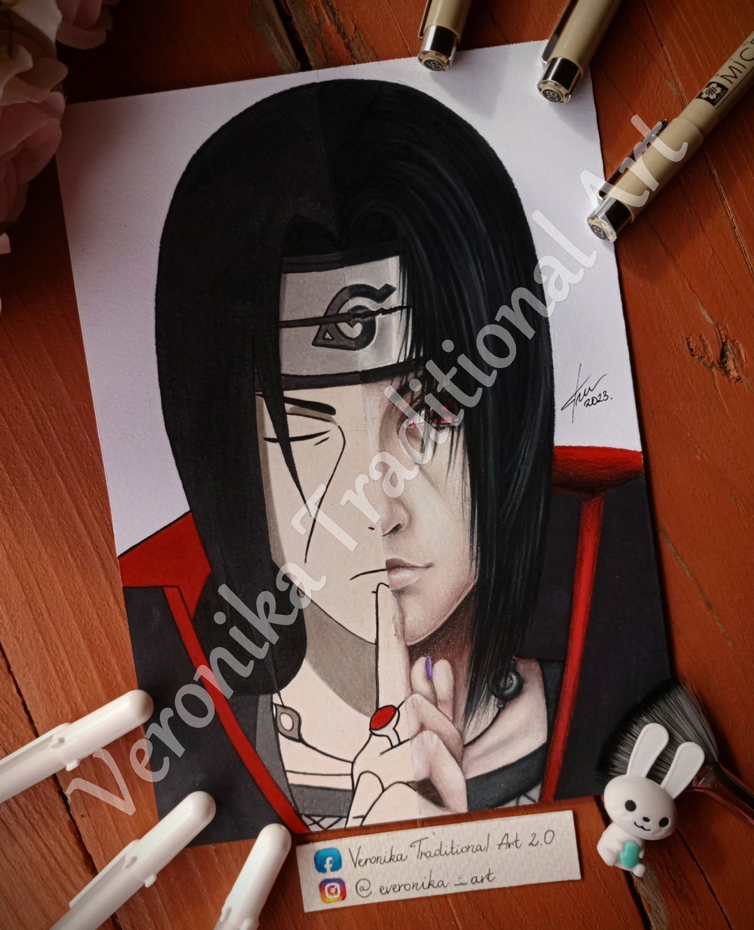 Anime Colored Pencil Drawing Realistic as a PRINT 1tachi Uch1ha, Narut0 ...