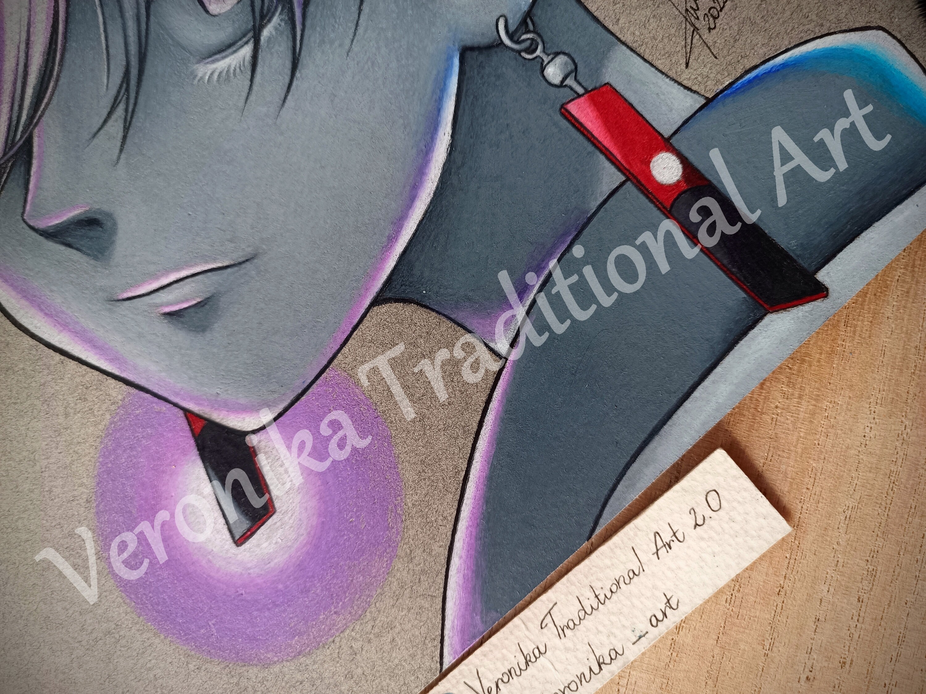 Anime Colored Pencil Drawing Glow Premium PRINT 1zana Tokyo - Etsy