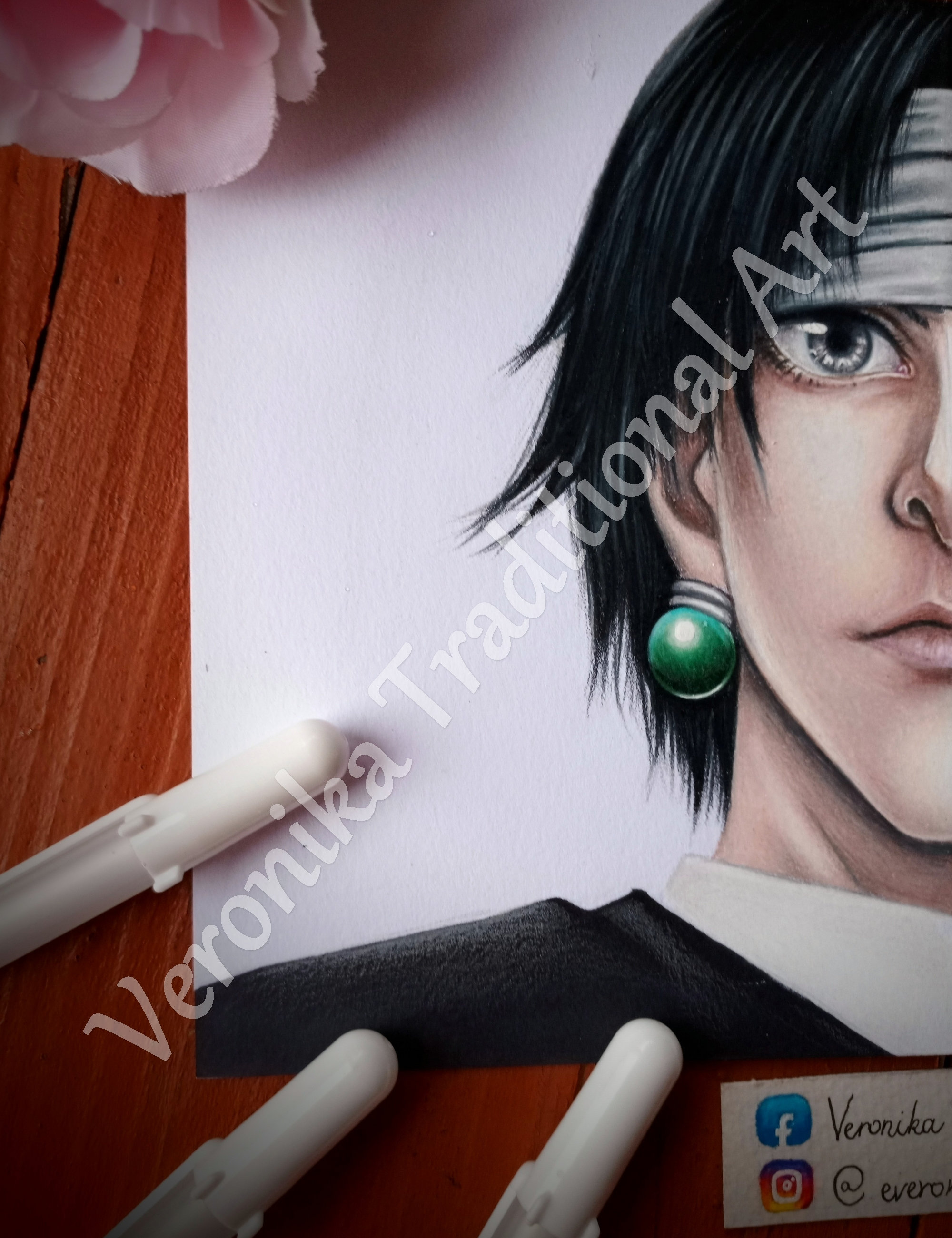 Anime Colored Pencil Drawing Realistic as a PRINT Hunter, Spider Leader ...
