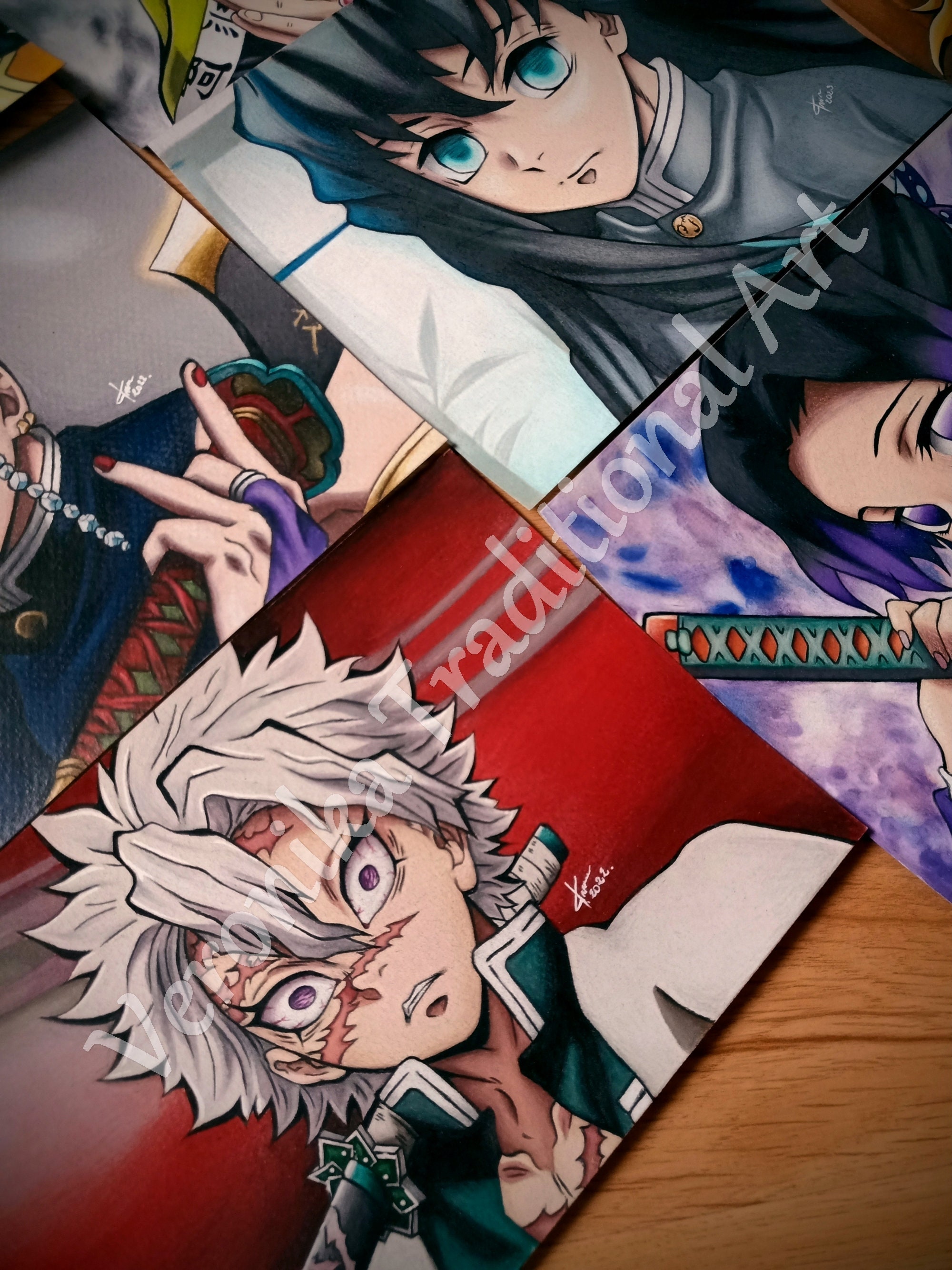 Anime Drawing Collection Bundle Pillars as PRINTS Demon Fanart as Gift ...