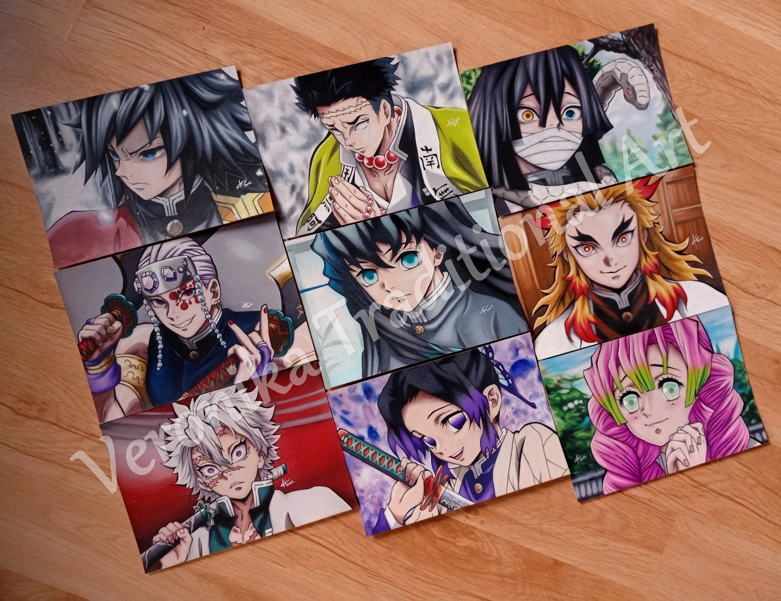 Anime Drawing Collection Bundle Pillars as PRINTS Demon Fanart as Gift ...