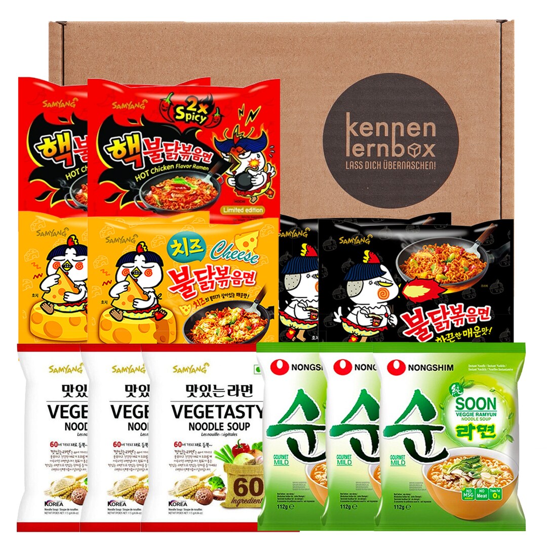 Introductory Box Ramen Box Korean Ramen MIX 12 Hot Chicken Ramen and ...