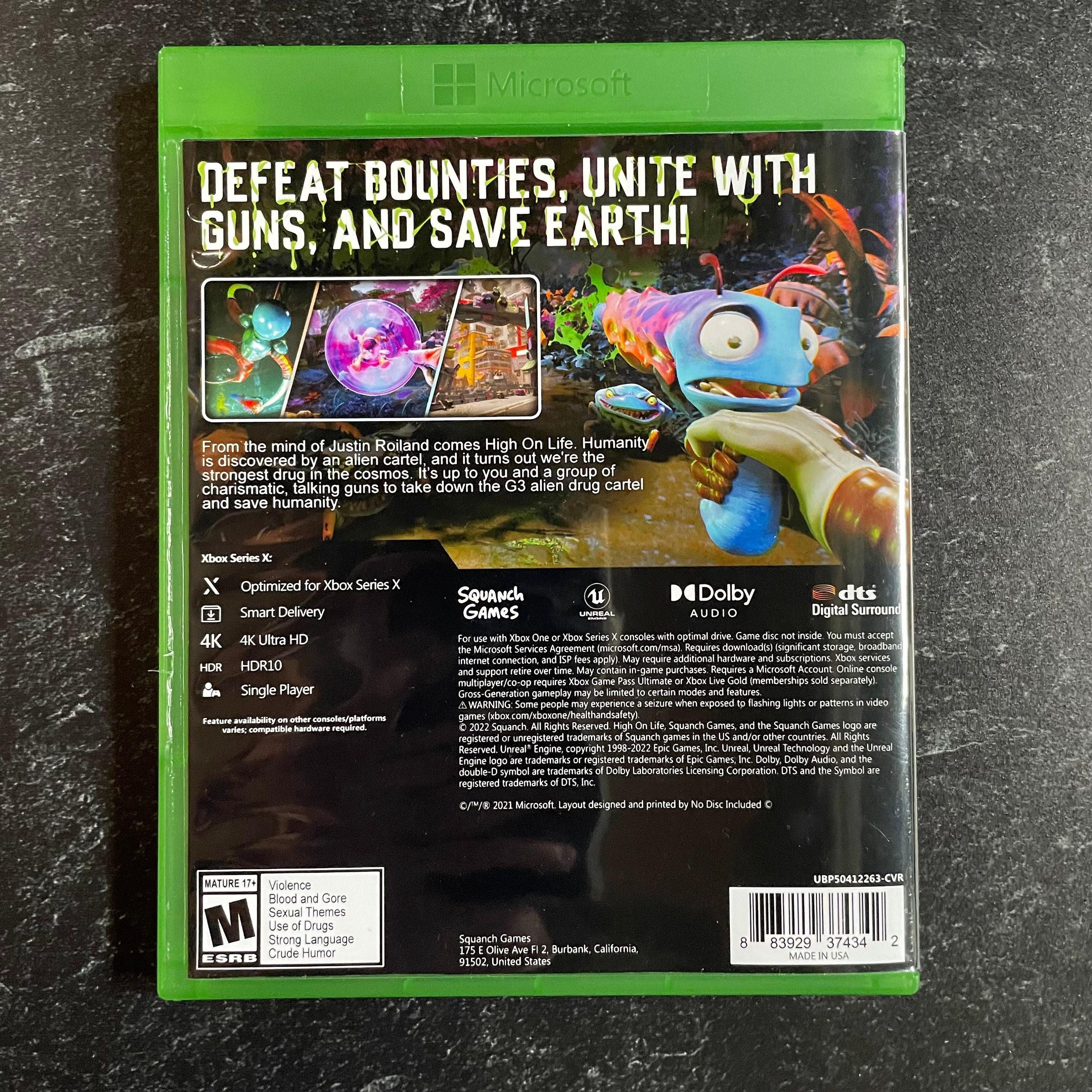 Custom/unofficial High on Life Xbox Series X Video Game Case No Disc ...