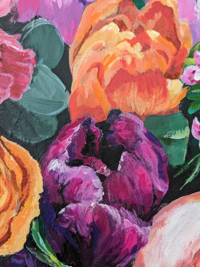 Custom Flower Bouquet, Bridal Bouquet, Original Painting Bespoke Memory ...